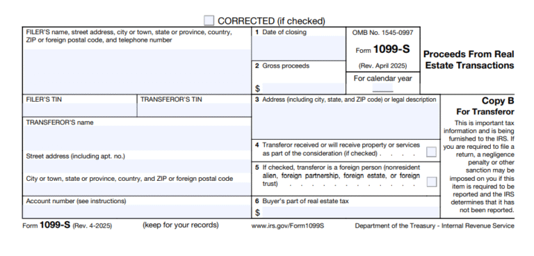 Comprehensive Guide to IRS Form 1099-S for Real Estate Professionals